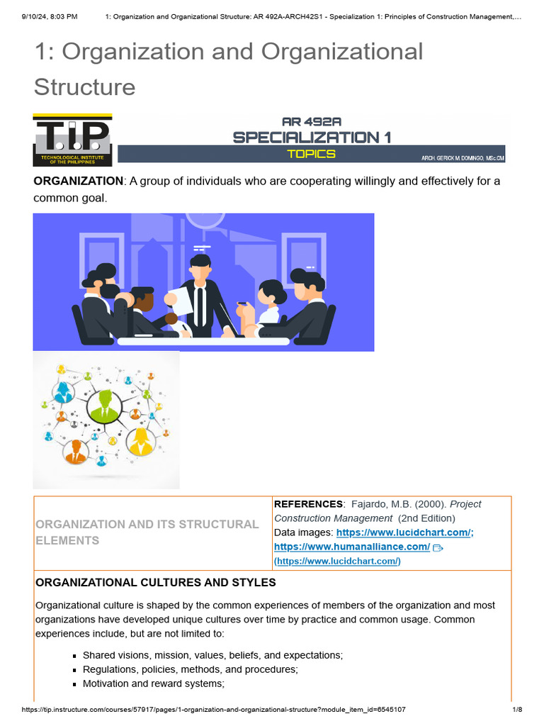 LECTURE 1_ Organization and Organizational Structure | PDF ...
