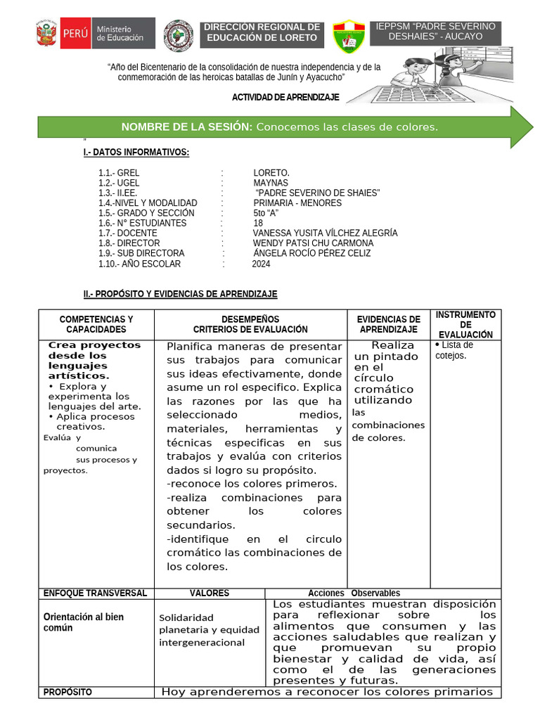 Conocemos Las Clases de Colores | PDF | Color | Amarillo