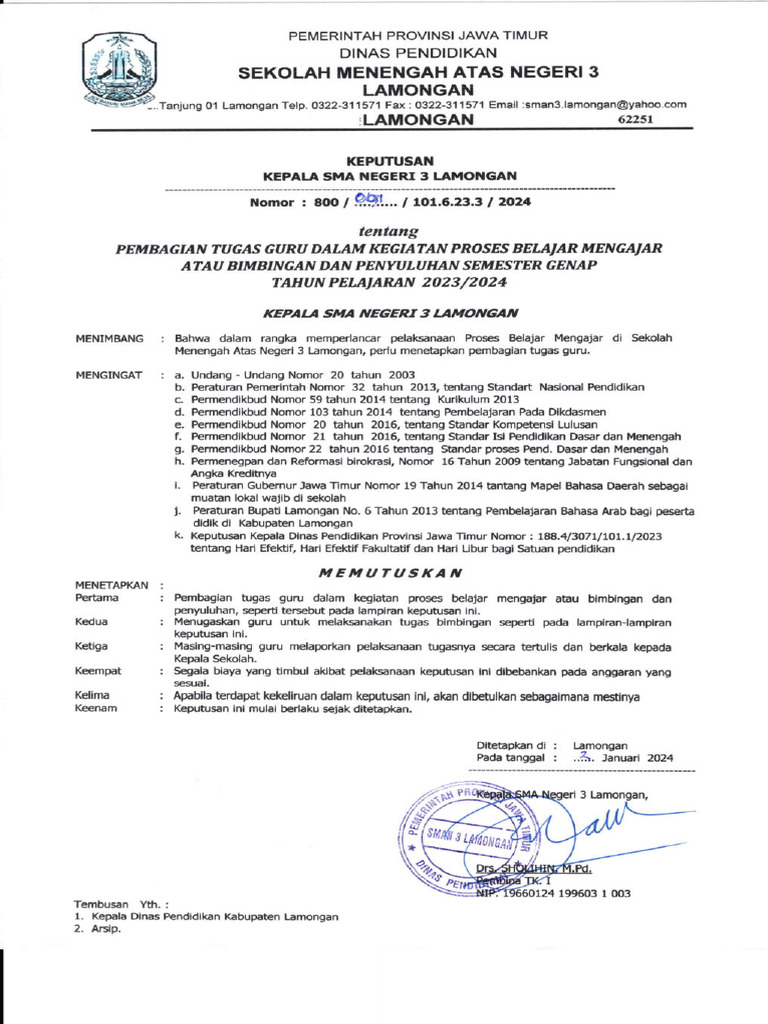 SK KBM 2023-2024 Genap | PDF