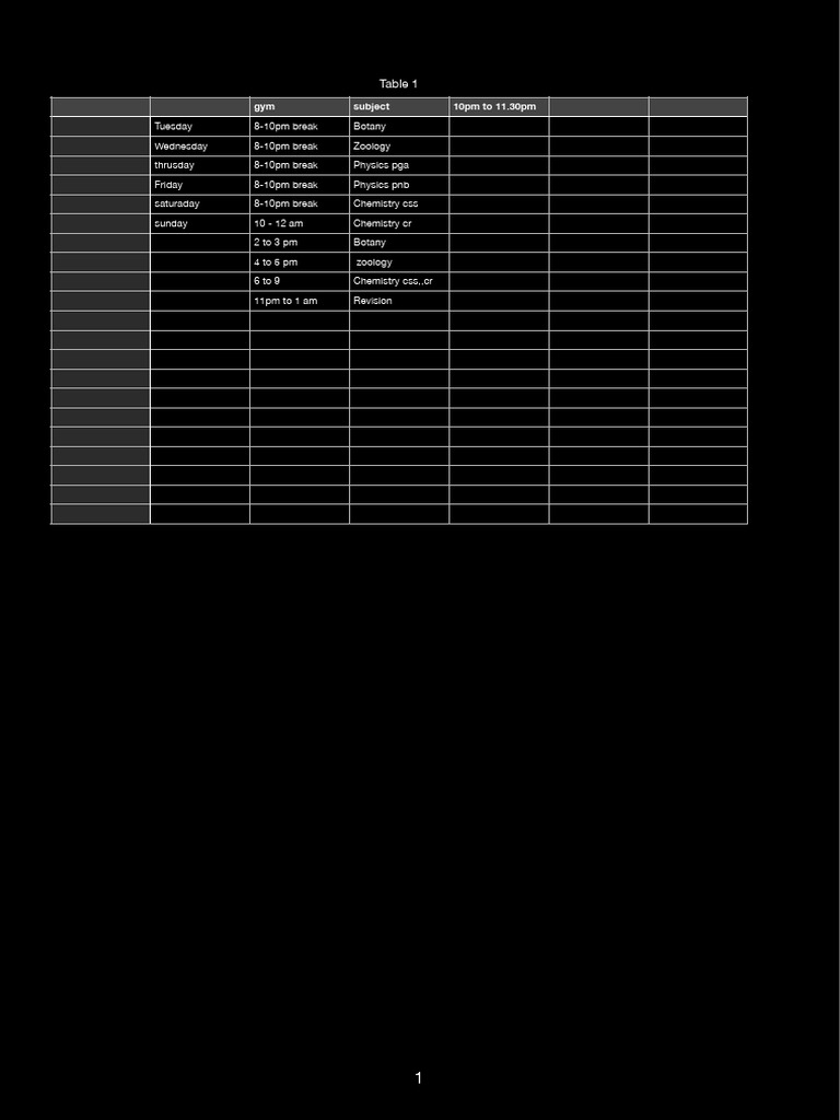 Time Table | PDF