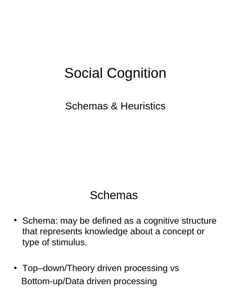 Understanding Schemas and Heuristics | PDF | Schema (Psychology ...