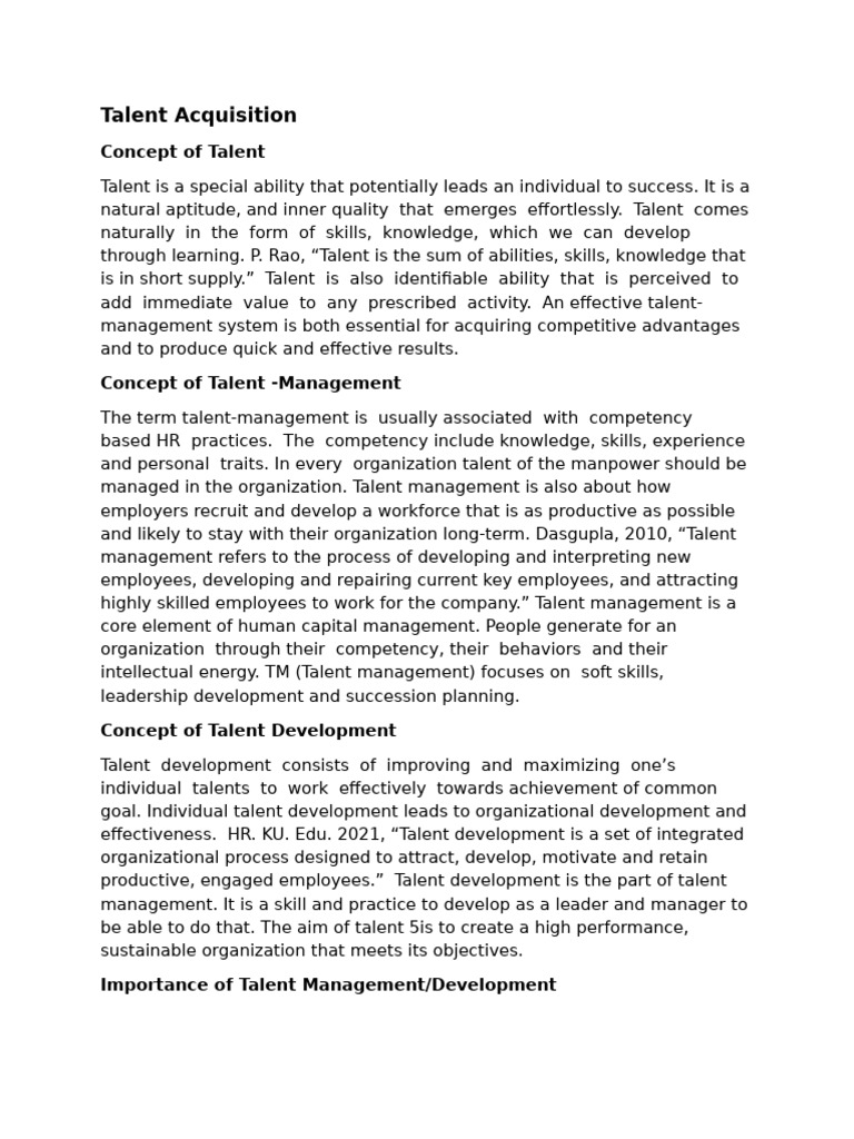 Talent Acquisition | PDF | Talent Management | Psychology