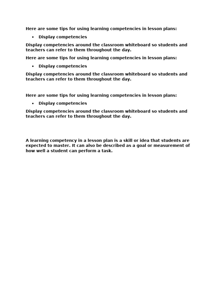 Tips for Competency | PDF