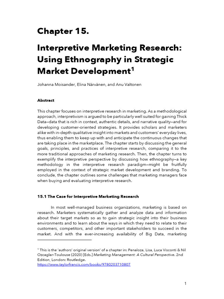 Interpretive Marketing Research | PDF | Ethnography | Marketing
