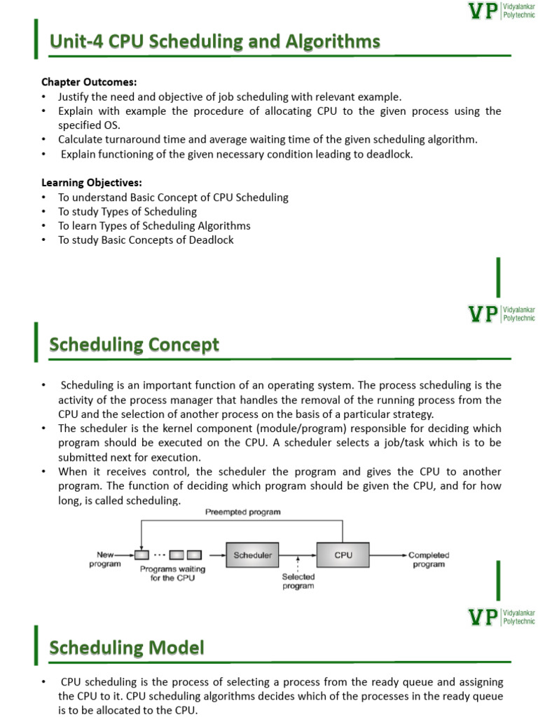 Ppt Unit 4 Cpu Scheduling And Algorithms Pdf Scheduling Computing Process Computing 9958