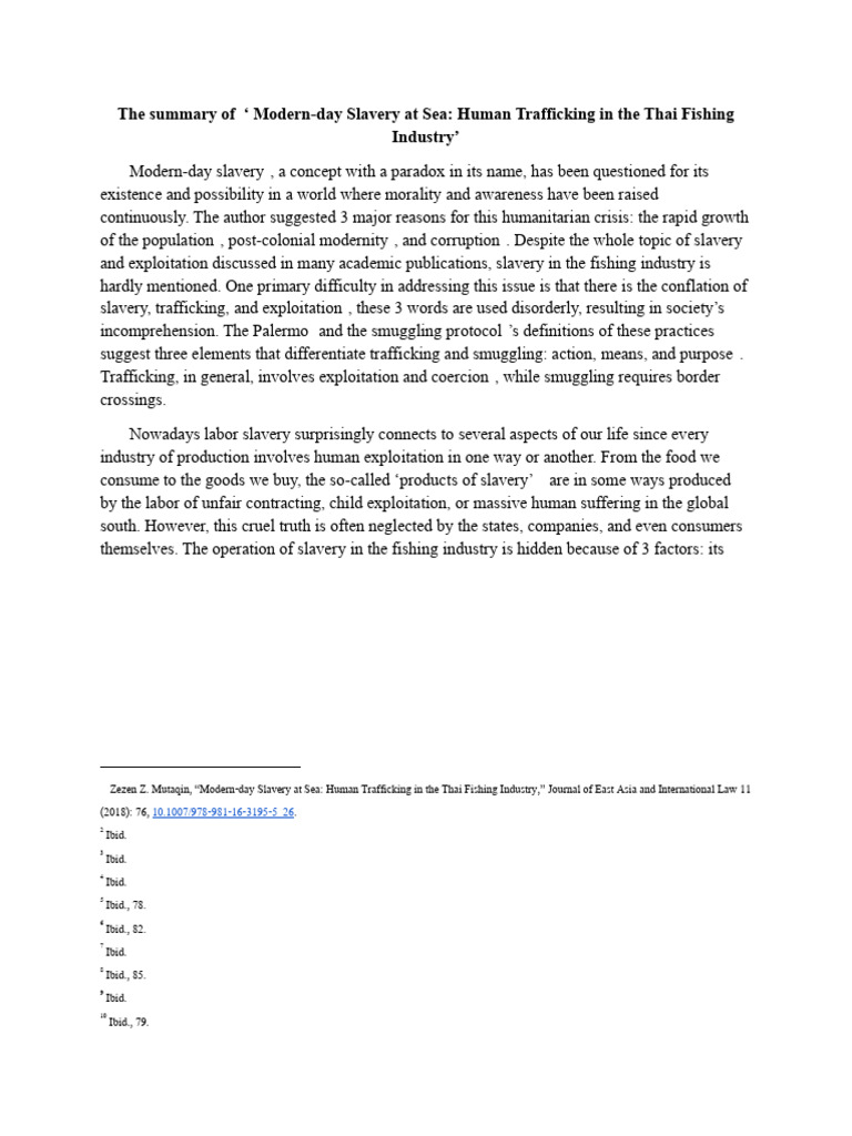 Modern-Day Slavery Summary | PDF | Human Trafficking | Labor