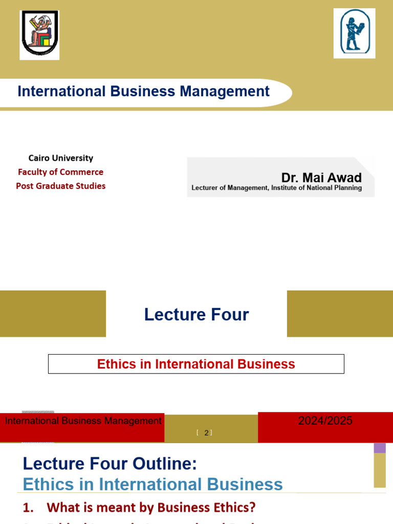 International Business Management - Lecture 4 - 25.10.2024 | PDF ...
