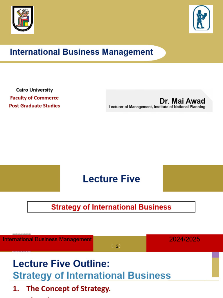 International Business Management - Lecture 5 - 1.11.2024 | PDF ...