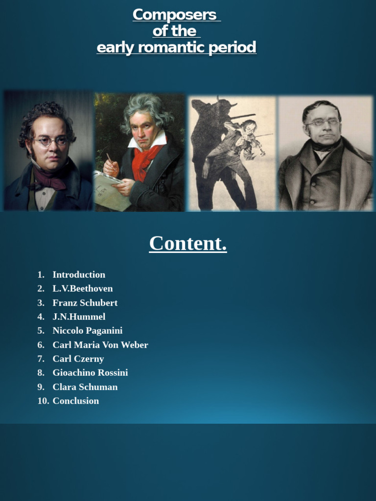 Composers of Early Romantic Period | PDF | Art | Poetry