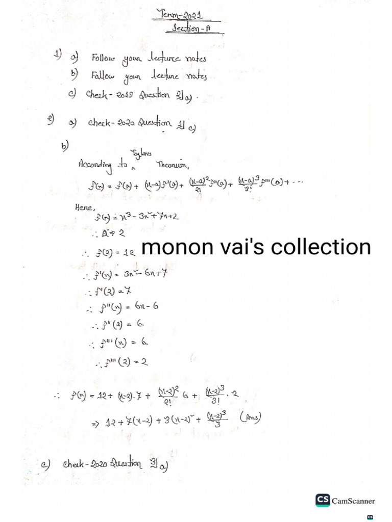 2021 Math Question Solve - (Given by Monon Vai) | PDF