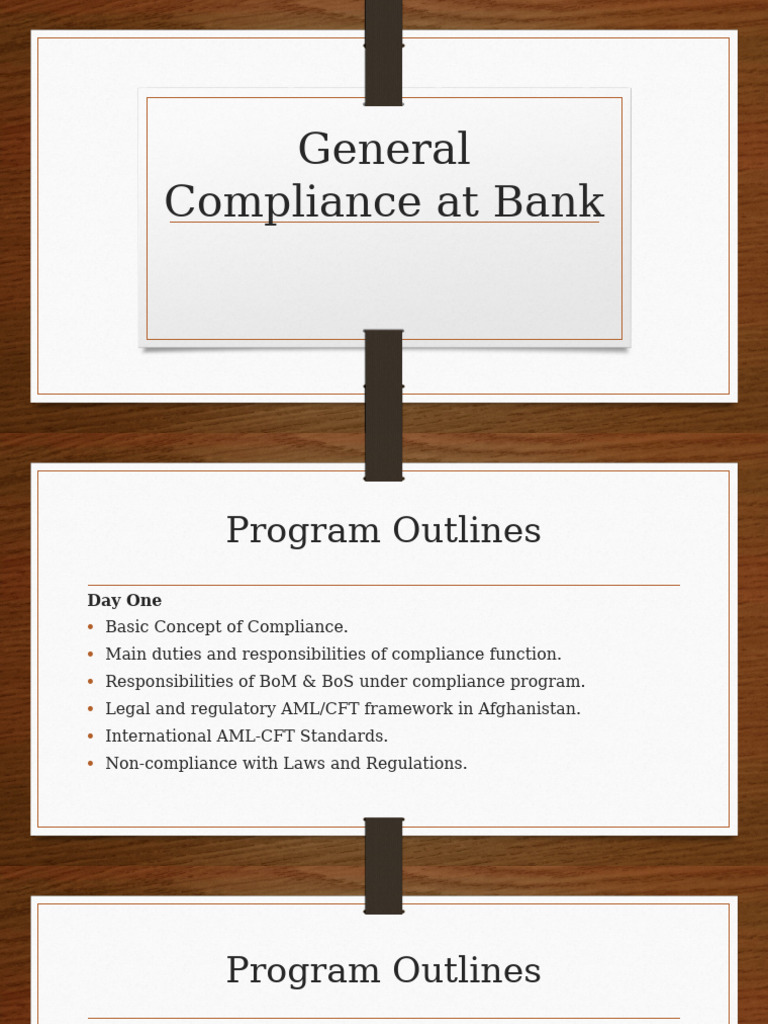 Training Session For BMA Compliance Officers | PDF | Regulatory ...