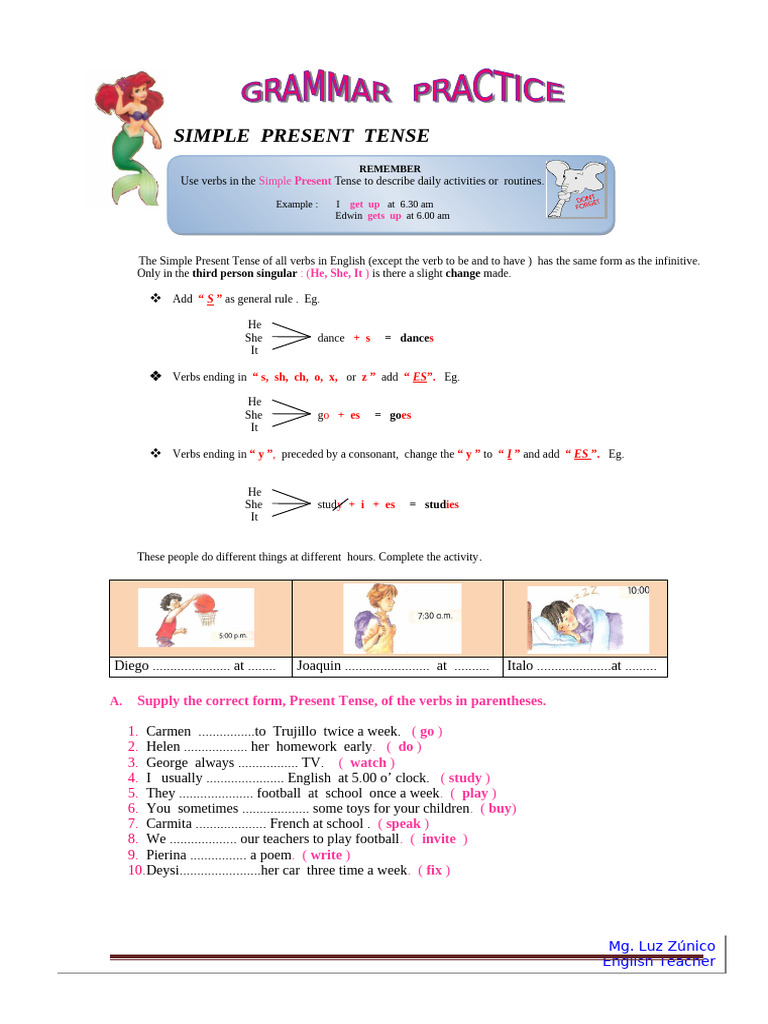 Grammar Practice Simple Past Tense | PDF | English Language | Verb