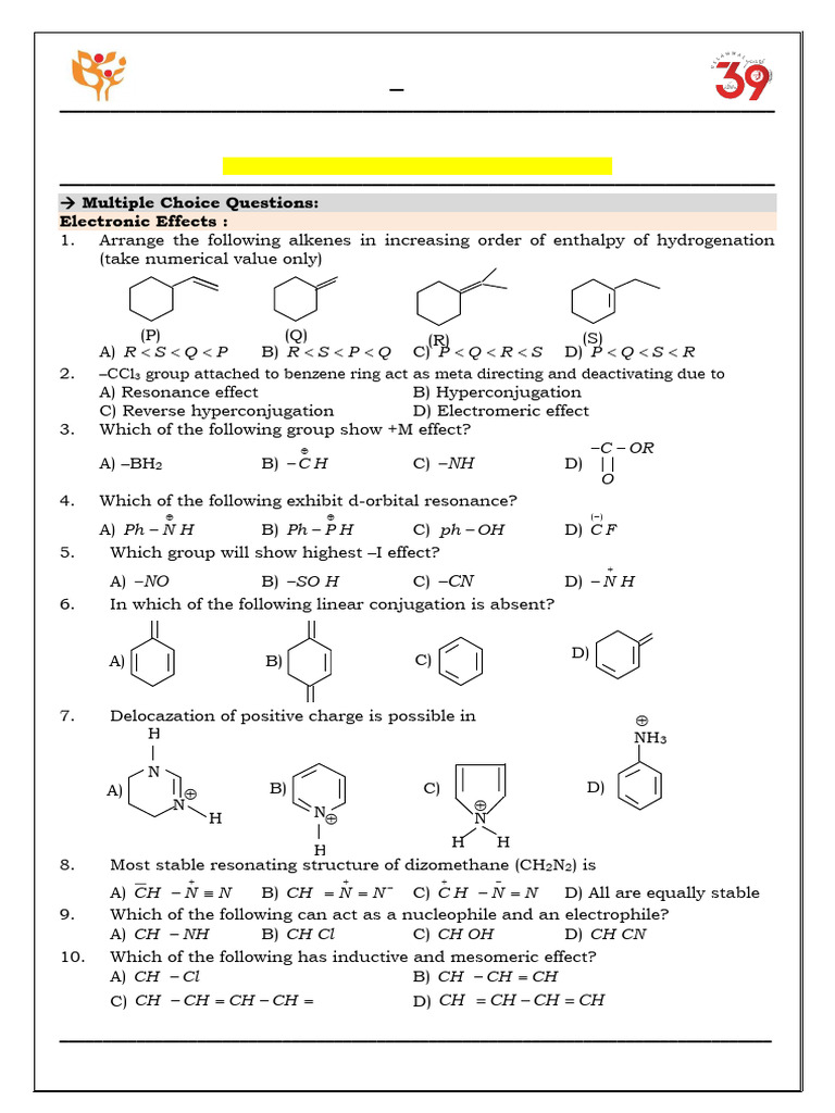 7. GOC Work Sheet for IIT Revision | PDF | Amine | Acid