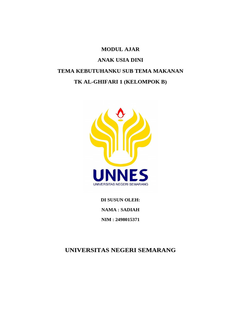 Modul Ajar Makanan untuk Anak TK | PDF
