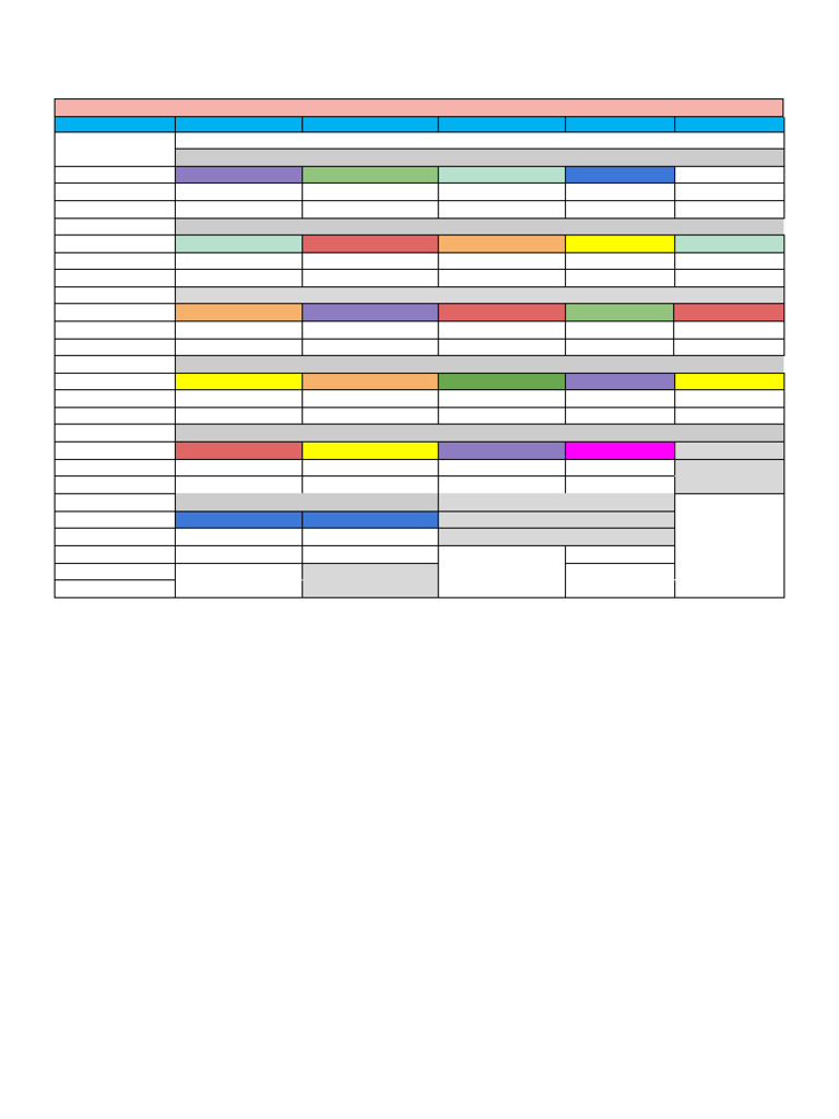 Updated Class Schedule Pdf