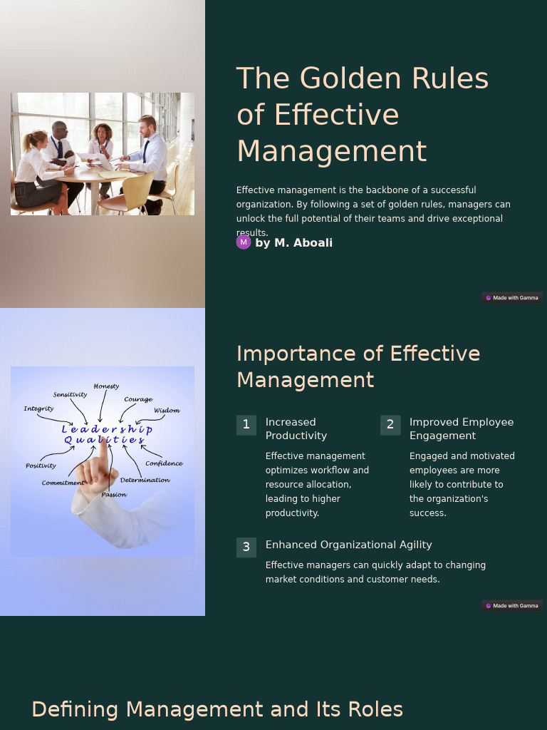 The Golden Rules of Effective Management | PDF | Goal | Mentorship