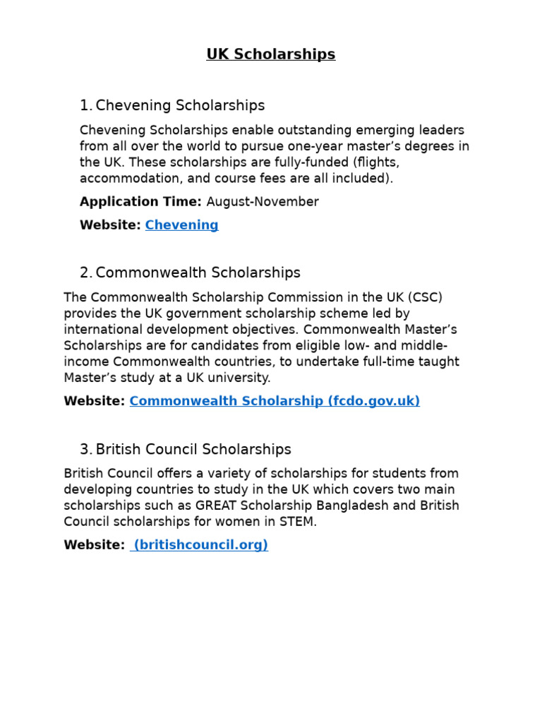 UK Scholarships | PDF