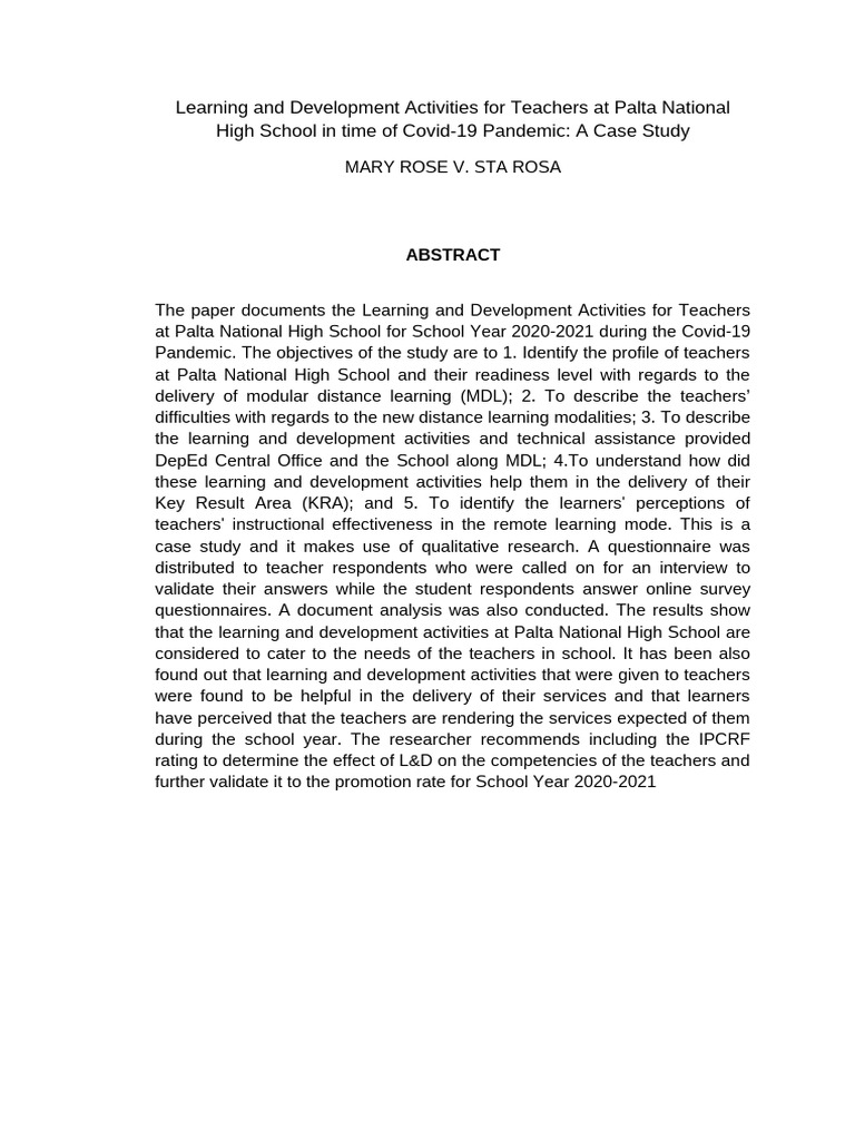 Case Study Sta Rosa For Sharing | PDF | Human Resource Management ...