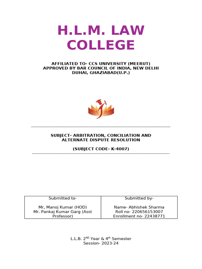 LLB Sem 4 Practical File | PDF