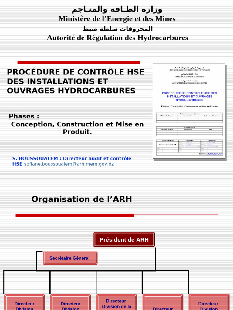 Contrôle HSE des Installations Hydrocarbures | PDF | Sécurité | Régulations