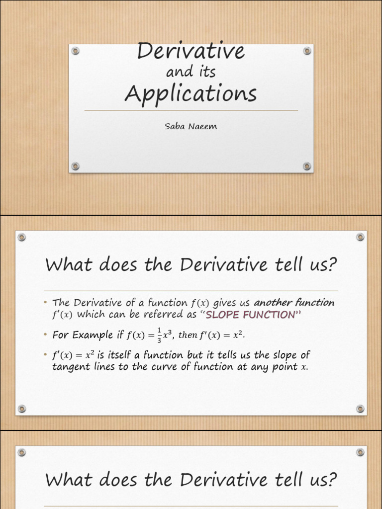 Week6n7 ApplicationDerivative | PDF | Slope | Function (Mathematics)