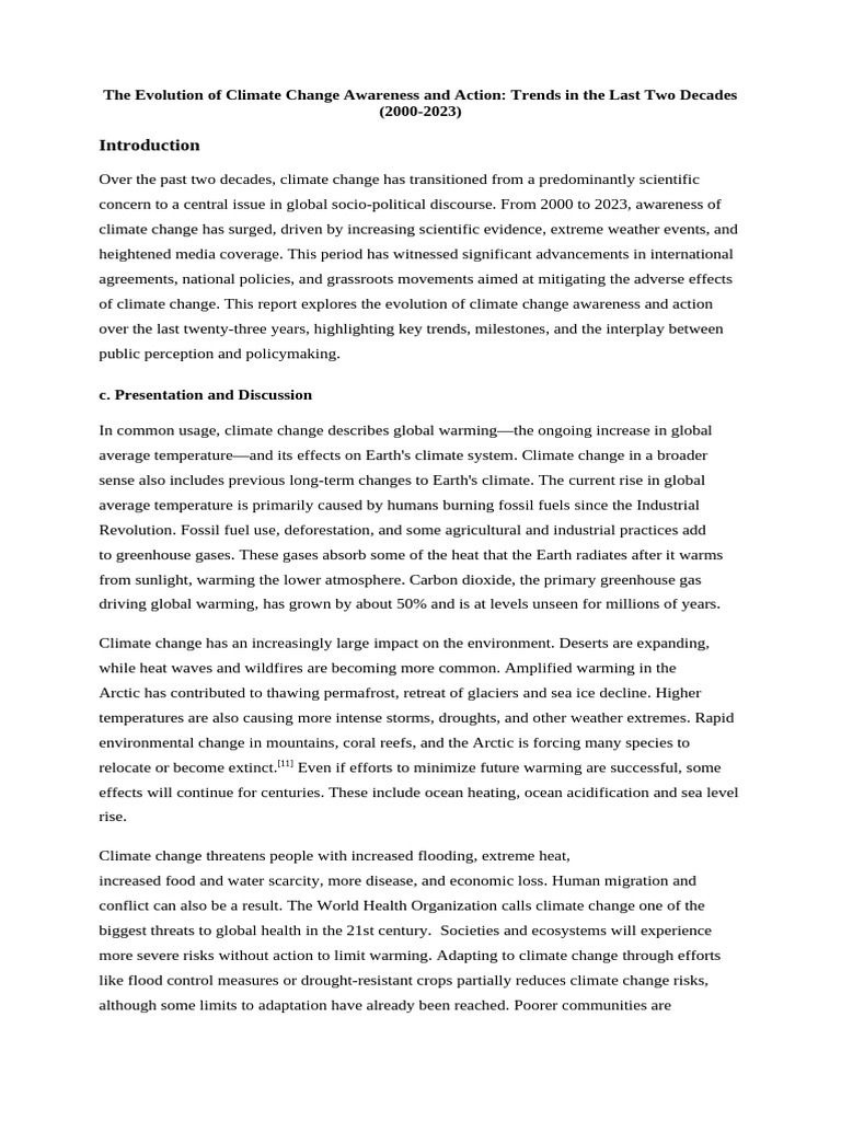 Current Trend and Environmental Issue | PDF | Climate Change | Climate ...
