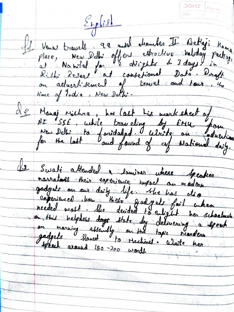 English Advt. Questions | PDF