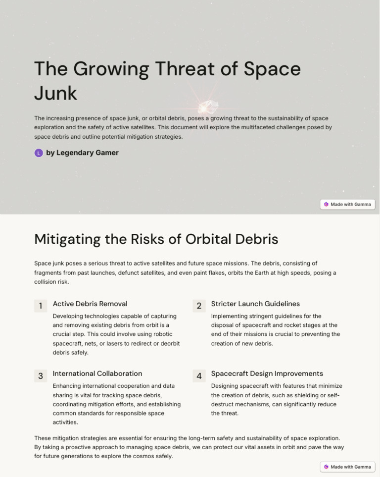 The Growing Threat of Space Junk | PDF