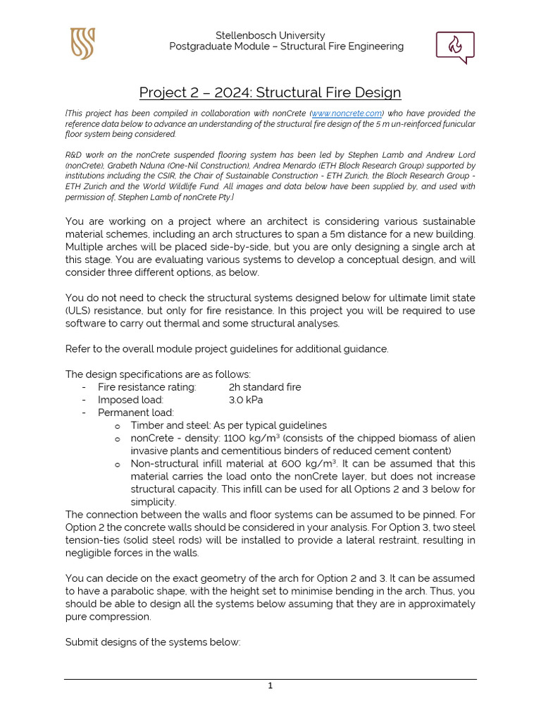 Struct Fire Eng - Project 2a Specifications | PDF | Concrete | Beam ...