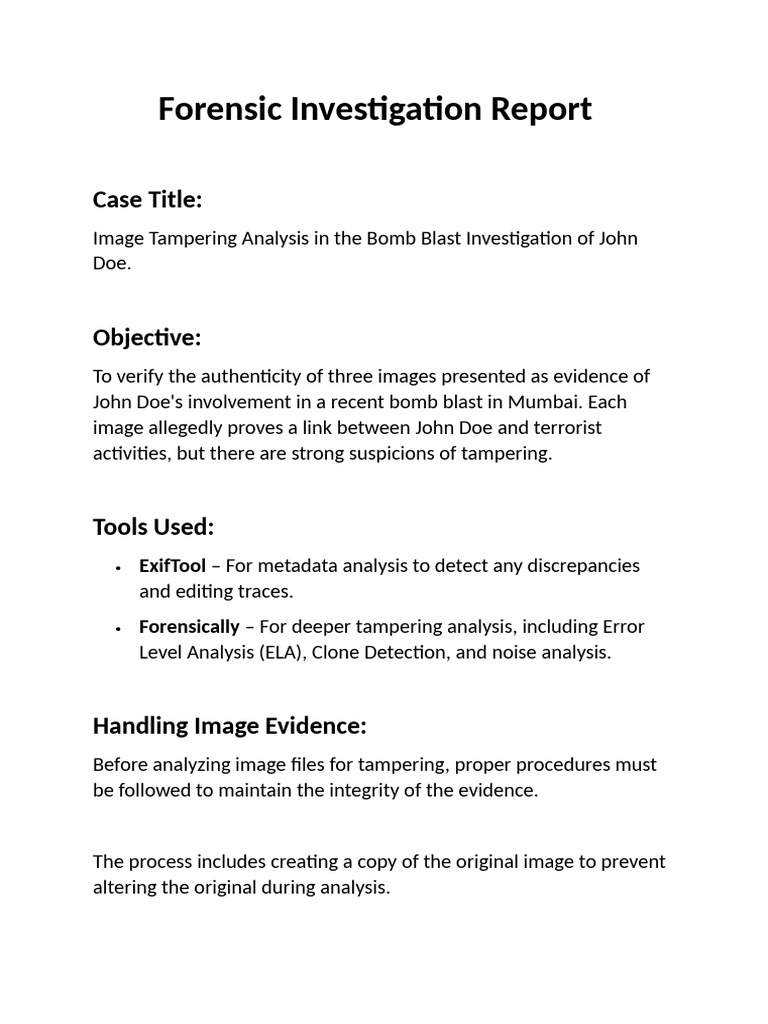 Forensic Investigation Report | PDF | Metadata | Adobe Photoshop