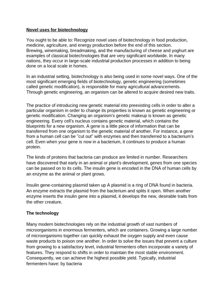 Innovative Biotechnology Applications | PDF | Mitosis | Dna