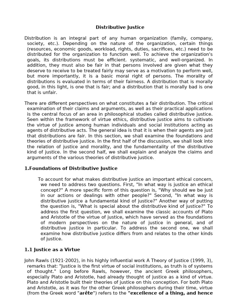 Distributive Justice | PDF | Justice | Crime & Violence