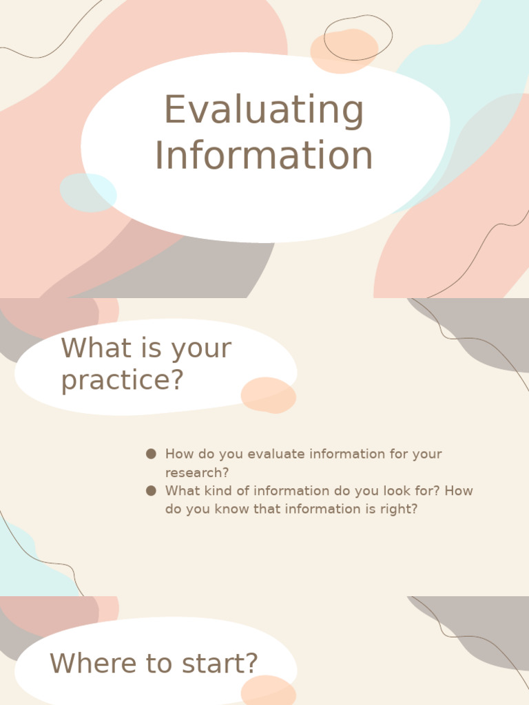 Evaluating Information | PDF | Information | Encyclopedias