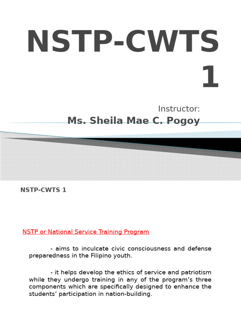 NSTP CWTS 1 Chapter 1 | PDF | Career & Growth