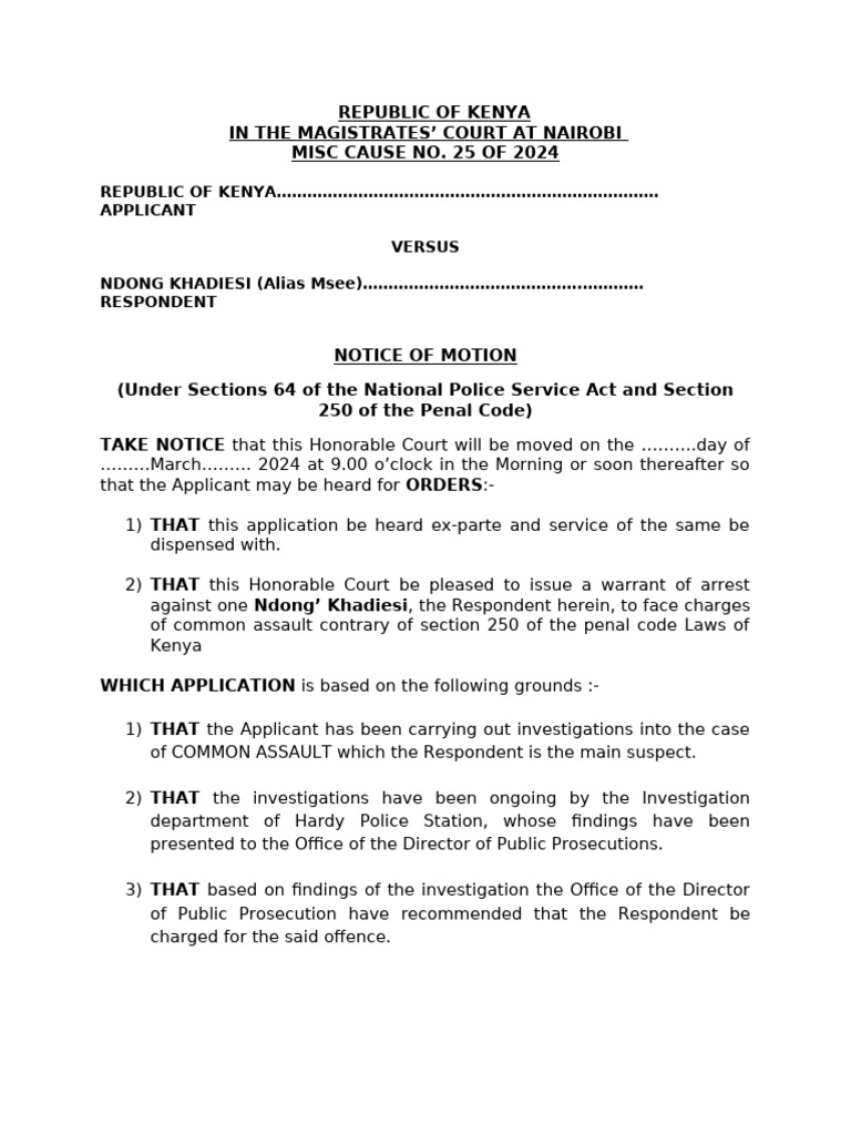 Warrant of Arrest Application | PDF | Arrest | Arrest Warrant
