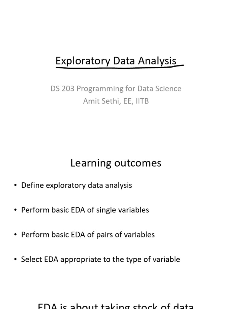 M3 Exploratory Data Analysis | PDF | Probability Distribution | Categorical Variable