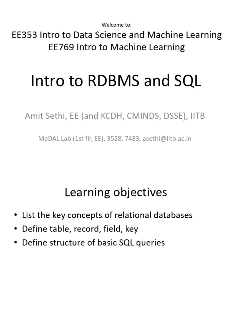 Ee353 - 769 05 Intro To Rdbms and SQL | PDF | Art | Computers