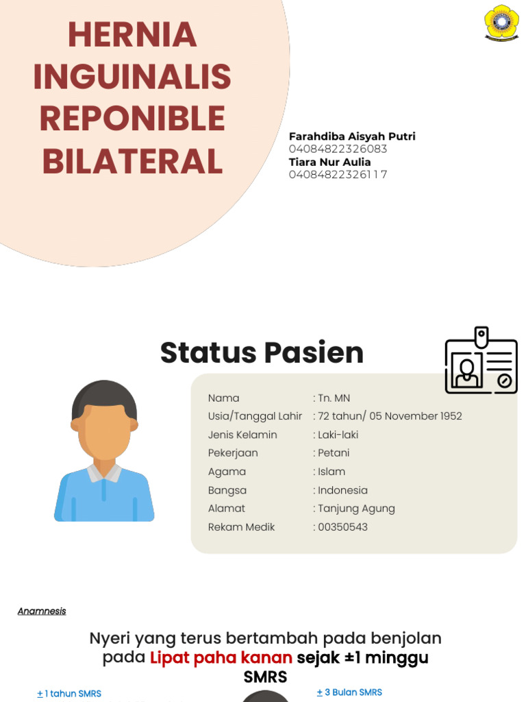 Hernia Inguinalis Bilateral Reponible Buat Bu Bertha | PDF