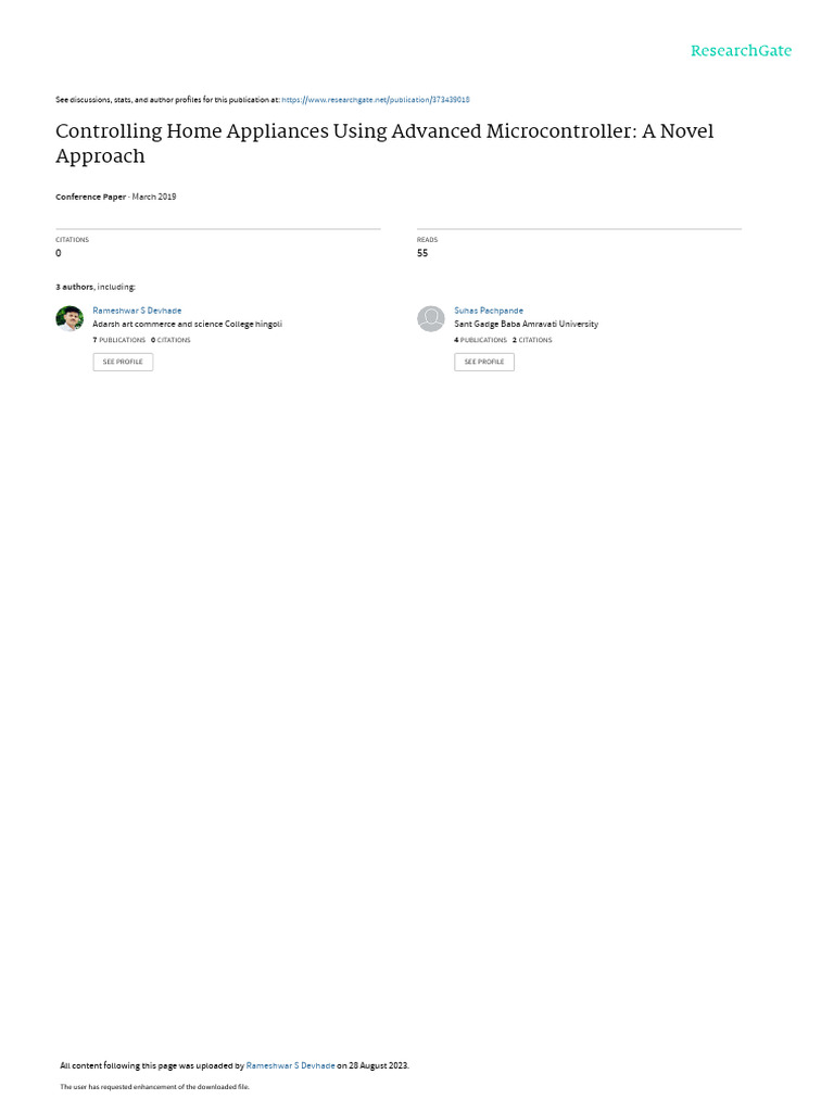 Controlling Home Appliances Using Advanced Microcontroller: A Novel ...