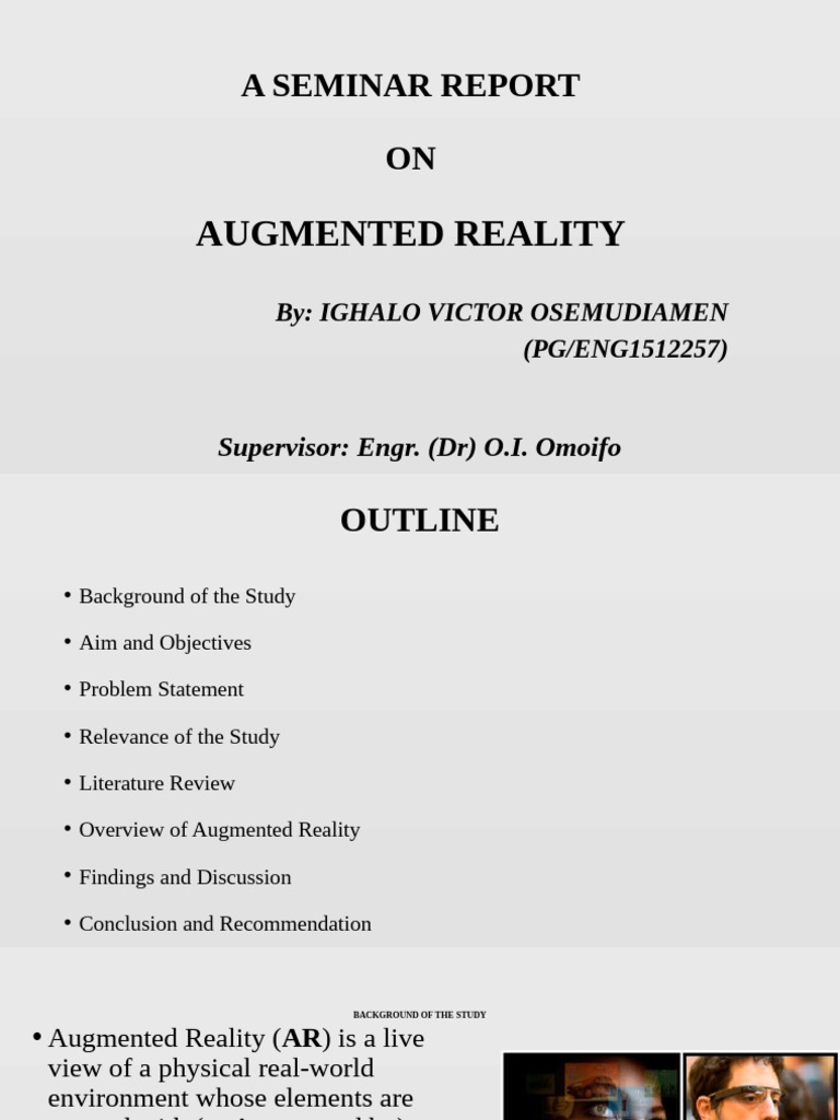 Augmented Reality Seminar Power Point PR | PDF | Augmented Reality ...