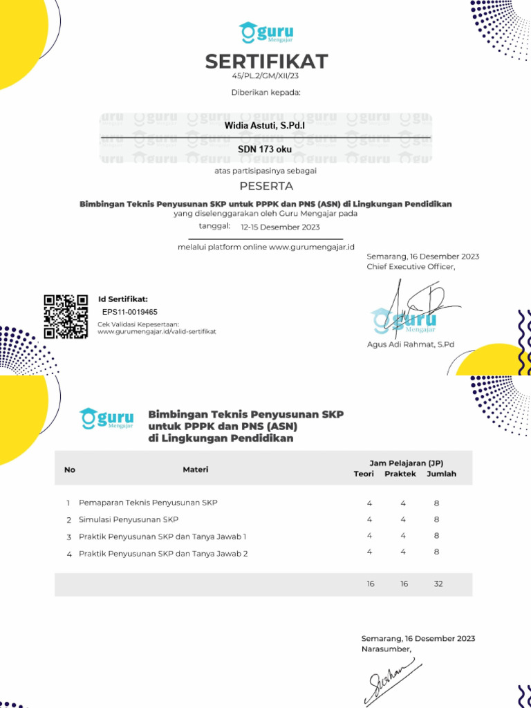 Sertifikat Widia SKP 2023 | PDF
