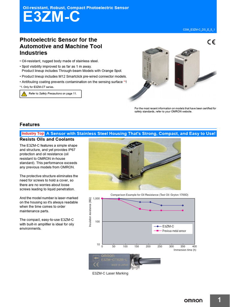 E3zm-C Photoelectric Sensor, Compact, Stainless Steel Datasheet en | PDF | Bipolar Junction ...