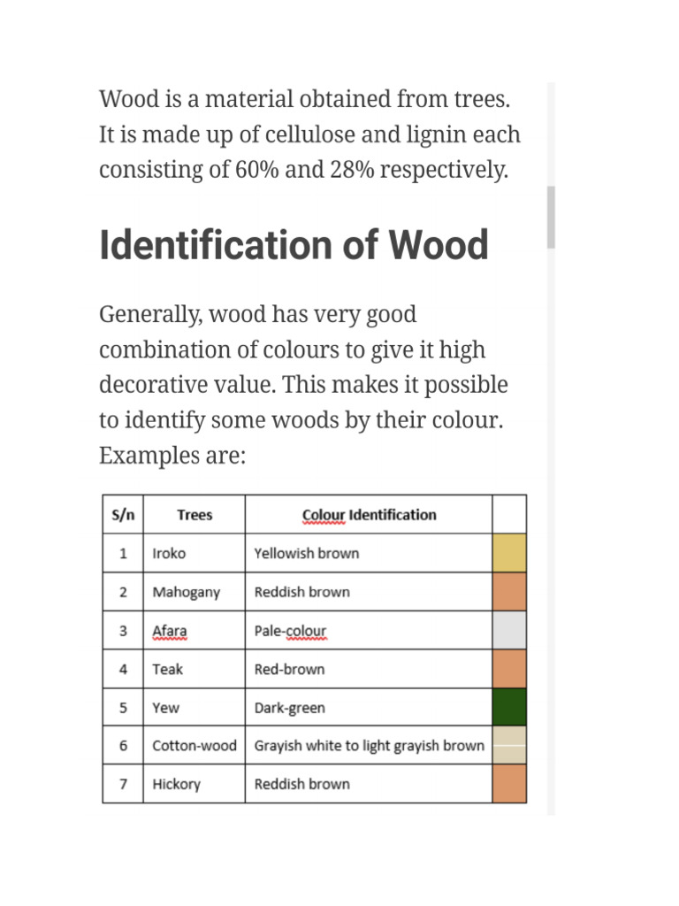 Identification of Wood | PDF