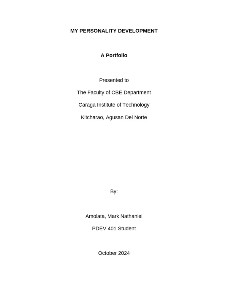 Student Personality Development | PDF