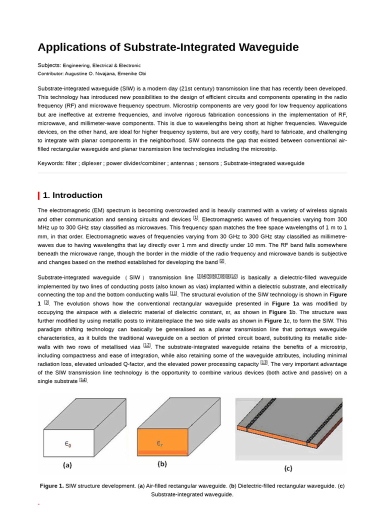 Applications of Substrate Integrated Waveguide 2 | PDF | Filter (Signal Processing ...