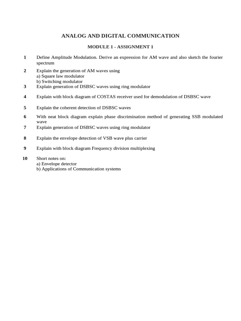 ADC Assignment 1 Module 1 | PDF