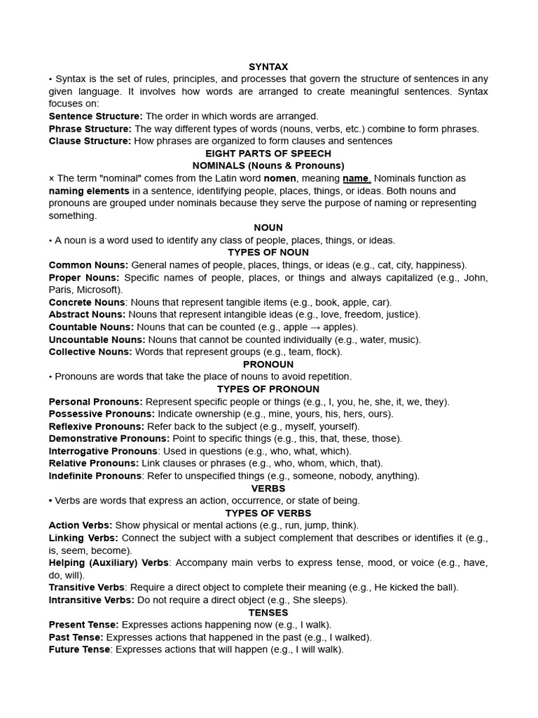 SYNTAX | PDF | Verb | Adverb