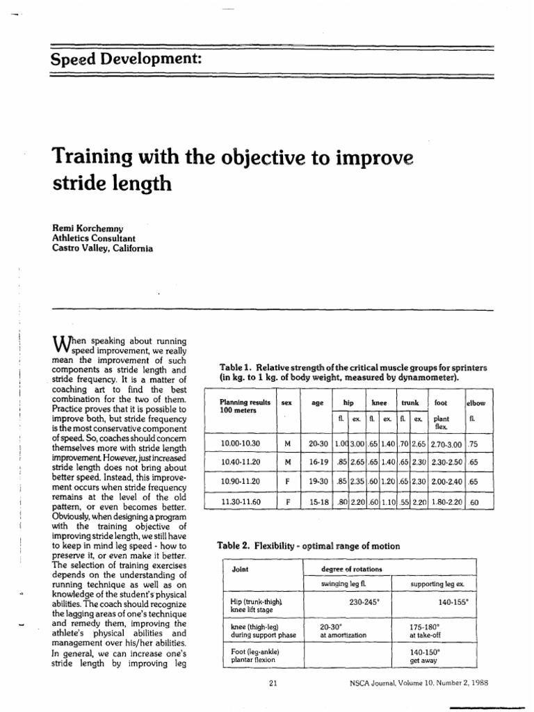 Speed - Development Stride Lenght 1 | PDF | Science & Mathematics ...
