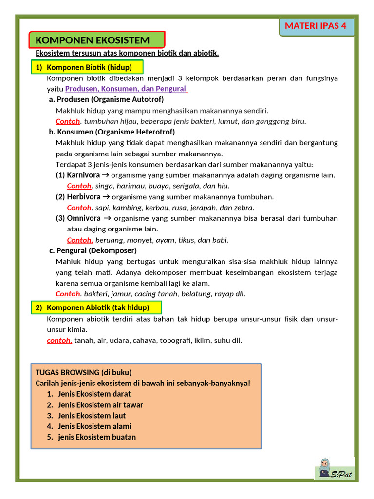 Komponen Ekosistem dan Tugas Browsing | PDF