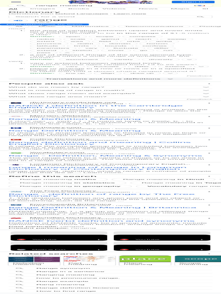 Range Meaning - Google Search | PDF | Linguistics